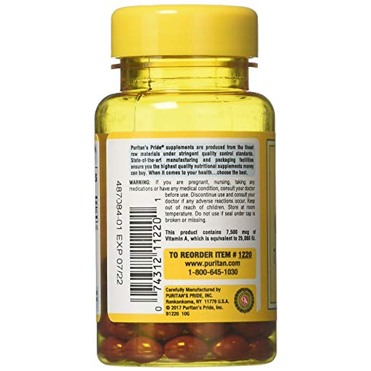 Beta Carotene for Immune and Eye Health by Puritan's Pride to Support a Healthy Immune System 100 Softgels