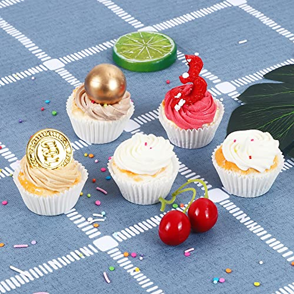 Caperci 500 Count Mini Cupcake Liners White Muffin Liners Greaseproof No Smell Small Cupcake Wrappers Baking Cups