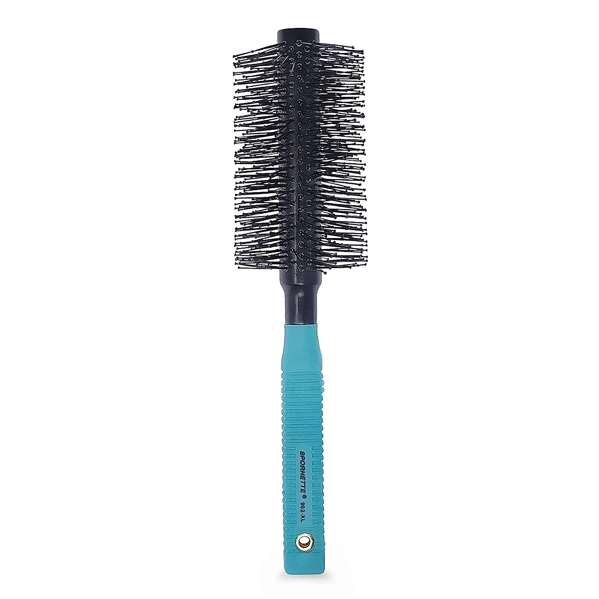Spornette Double Stranded XL Round Brush, Nylon Bristles - Round Brush for Straightening, Anti-Frizz, Detangling, Volumizing - Styling for Wavy & Curly, Medium & Long Hair Lengths (2.25 Inches)