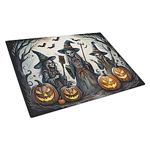Caroline's Treasures DAC2292LCB Witches Spooky Halloween Glass Cutting Board Large Decorative Tempered Glass Kitchen Cutting and Serving Board Large Size Chopping Board