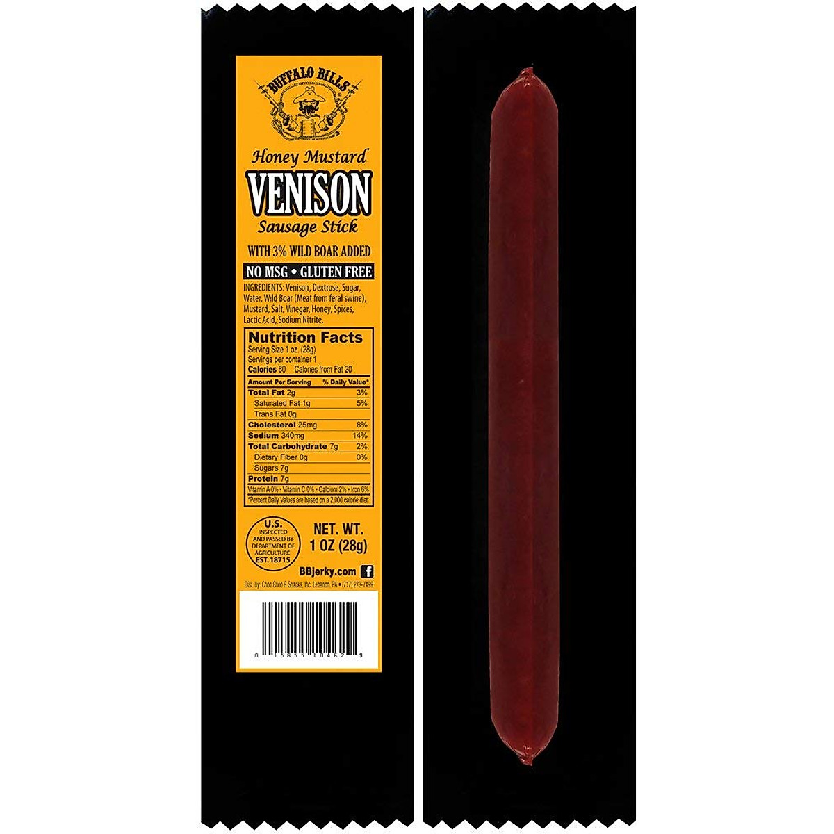 Buffalo Bills Exotic Game Meat Sausage Sticks (mixed 1oz sticks - elk, venison and wild boar)