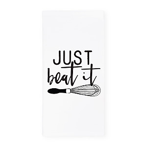 The Cotton & Canvas Co. Just Beat It Soft and Absorbent Kitchen Tea Towel, Flour Sack Towel and Dish Cloth