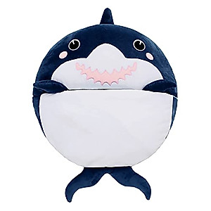 Kids Sleeping Bags with Pillow?Pillow & Sleepy Sack, Portable and Foldable, Lightweight and Breathable, 2 in 1 Pillow&Sleeping Bags for Spring and Summer, Gift for Kids(M-54“x 20” Shark)