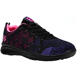 LARNMERN Steel Toe Shoes Women Tennis Comfortable Sneakers Work Lightweight Sneaker Safety Ladies Puncture Proof Women's Shoe 112K(9 Women, Purple)