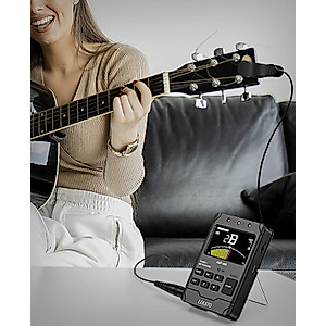 LEKATO Metronome Tuner, Rechargeable 3 In 1 Digital Metronome with TAP Tempo, Woman Vocal Counts, Tuner Tone Generator for Guitar Bass Violin Ukulele Chromatic for All Instruments