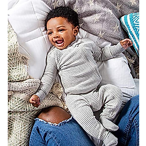 Burt's Bees Baby baby boys Pajamas, Zip-front Non-slip Footed Pjs, Organic Cotton and Toddler Sleepers, A Bee C/Stripe 2-pk, 24 Months US