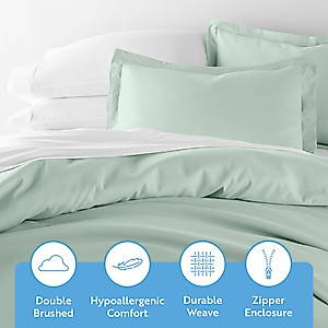 Linen Market Premium Ultra Soft 3 Piece Duvet Cover Set Full/Queen Mint