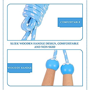 INOOMP 6 pcs adjustable skipping rope jump ropes wooden handle jump rope Cotton skipits for kids exercise jump rope adult jump rope Exercise Equipment Portable Skipping Rope nylon aldult