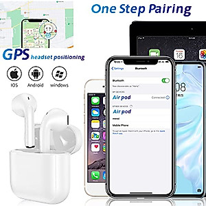 Wireless Earbuds, Bluetooth 5.3 Auto Noise Cancelling Built-in Binaural Microphone in-Ear Headphones with Built-in Microphone Deep Bass IPX7 Waterproof Sports Earphone for Android/Samsung/iPhone