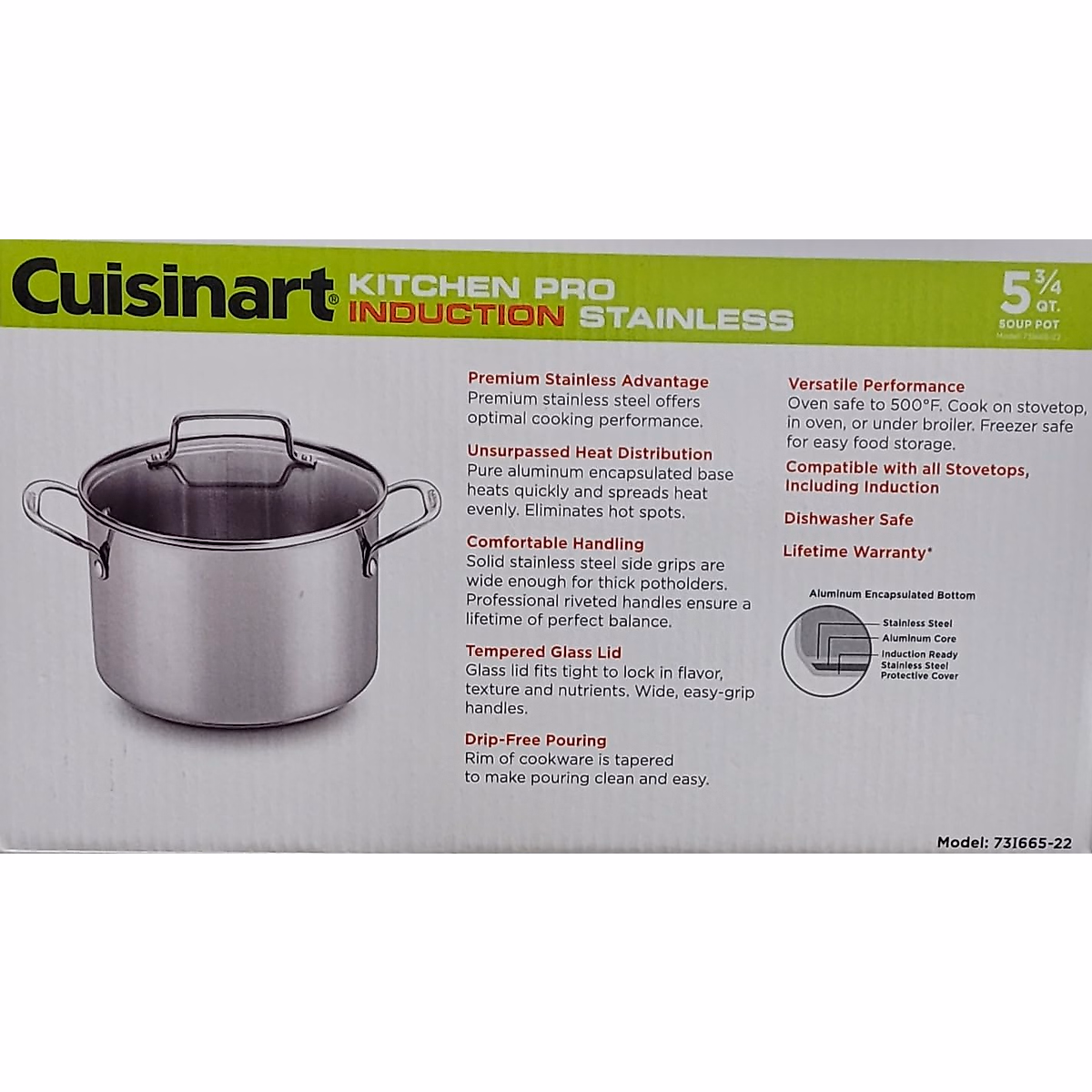 Cuisinart Soup Pot, 5 3/4 Quart, Stainless Steel, 731665-22