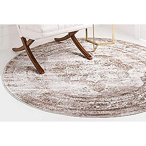 Unique Loom Sofia Collection Area Rug - Salle Garnier (4' 1" Round, Beige/ Ivory)