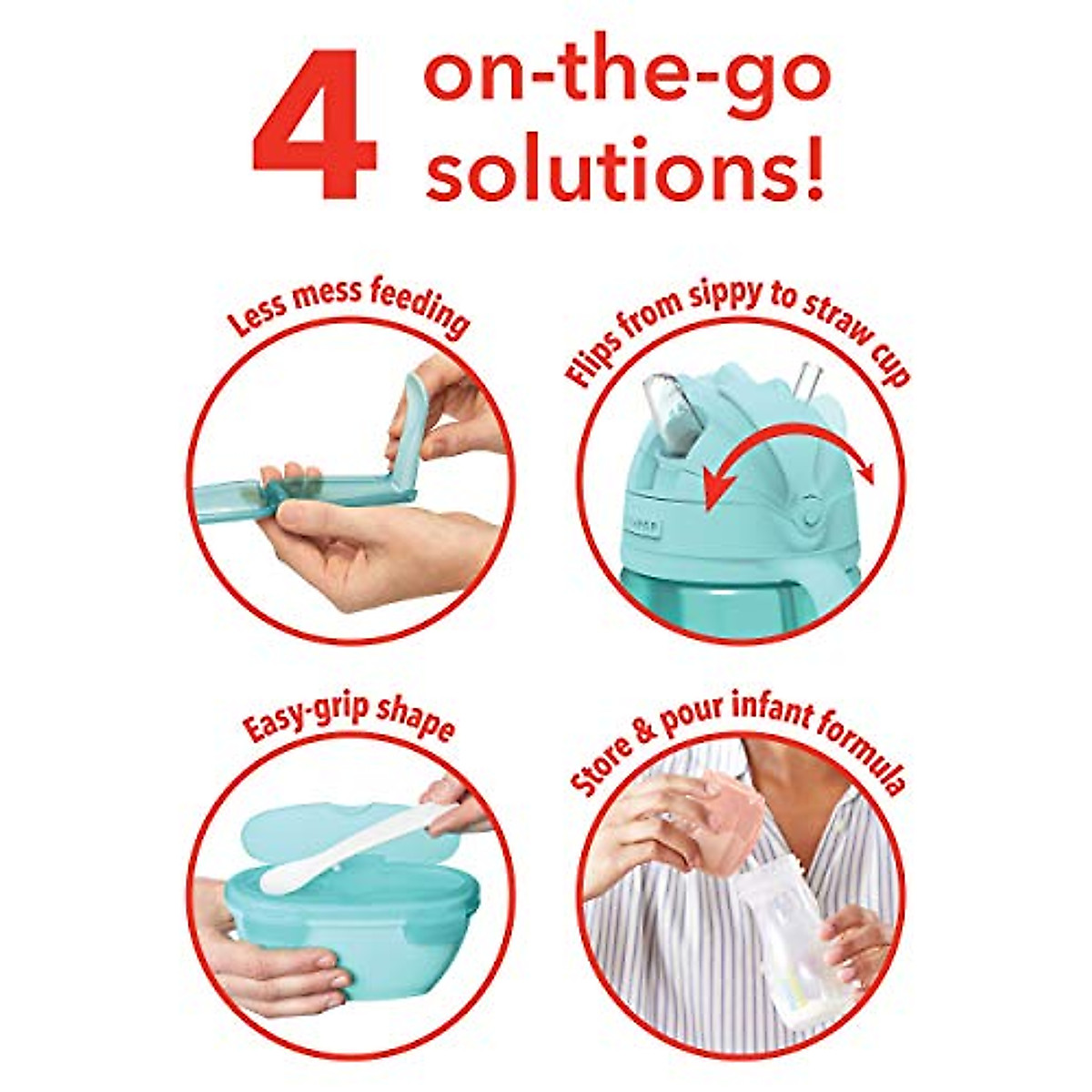 Skip Hop Baby Feeding Travel Set, 6pc, Soft Tea