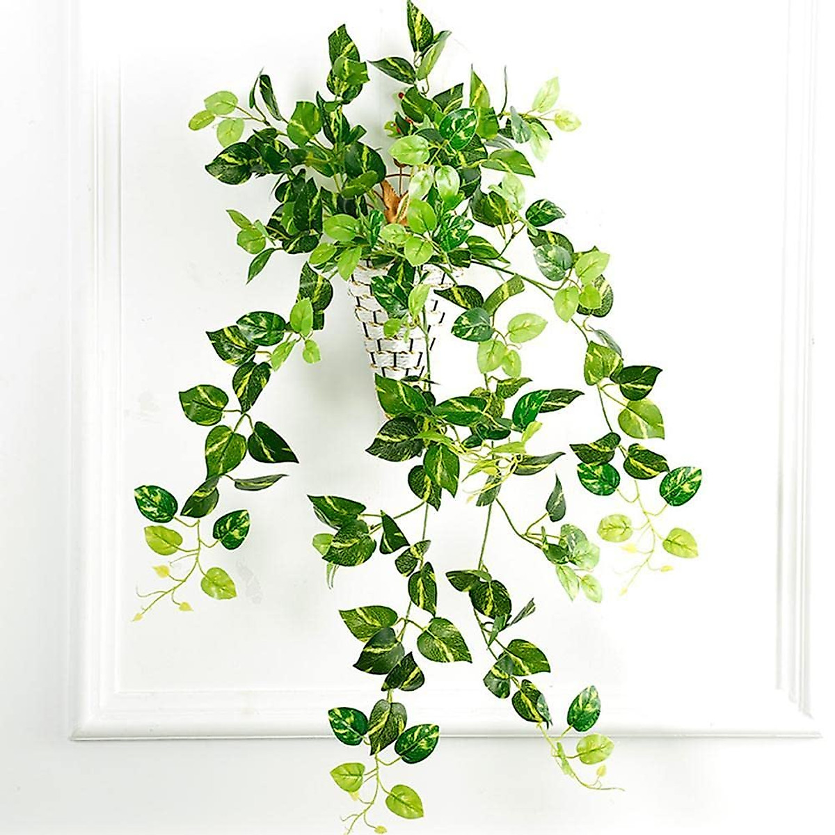 FOKEN 12 Pack Artificial Ivy Garland Fake Ivy Leaves Hanging Plants Vine Greenery Garland Home Kitchen Balcony Garden Office Wedding Wall Decor