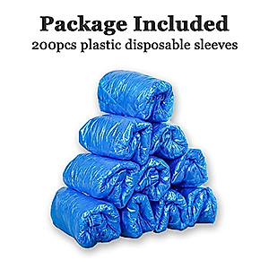 Yzurbu 200pcs Plastic Disposable Sleeves, Waterproof Sleeve Protector for Arm with Elastic on Cuff