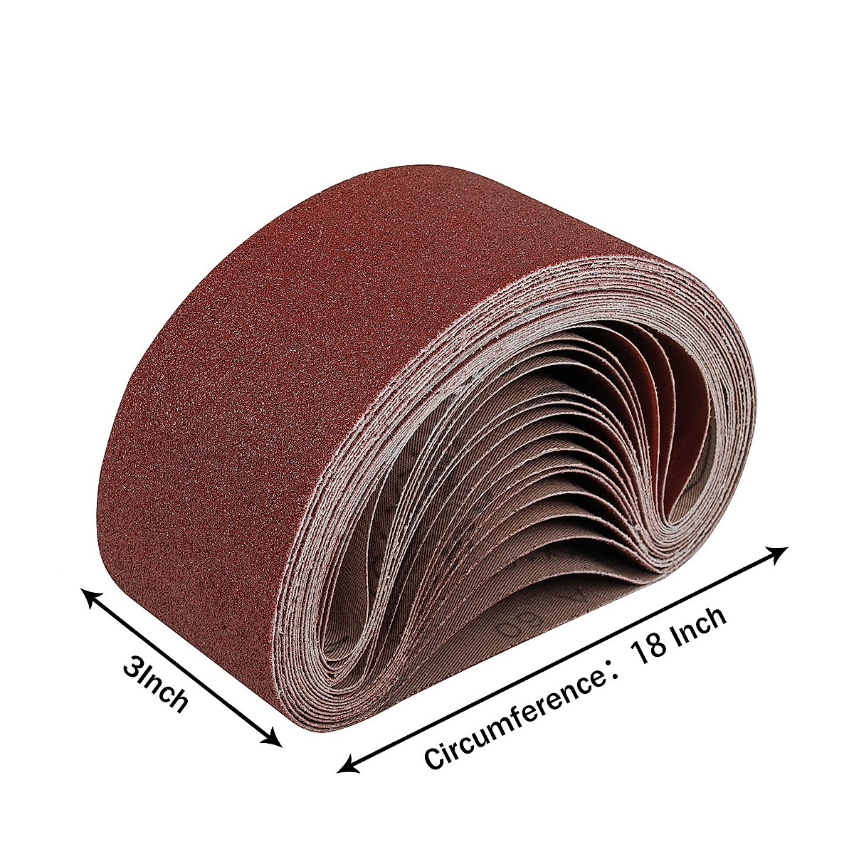 LIZMOF 3×18 Inch Belt Sander Sanding Belt, Aluminum Oxide Sanding Belts for Belt Sander, Belt Sander Paper with 60, 80, 120, 150, 240, 400 Assorted Grits for Efficient& Durable Use, 18PCS