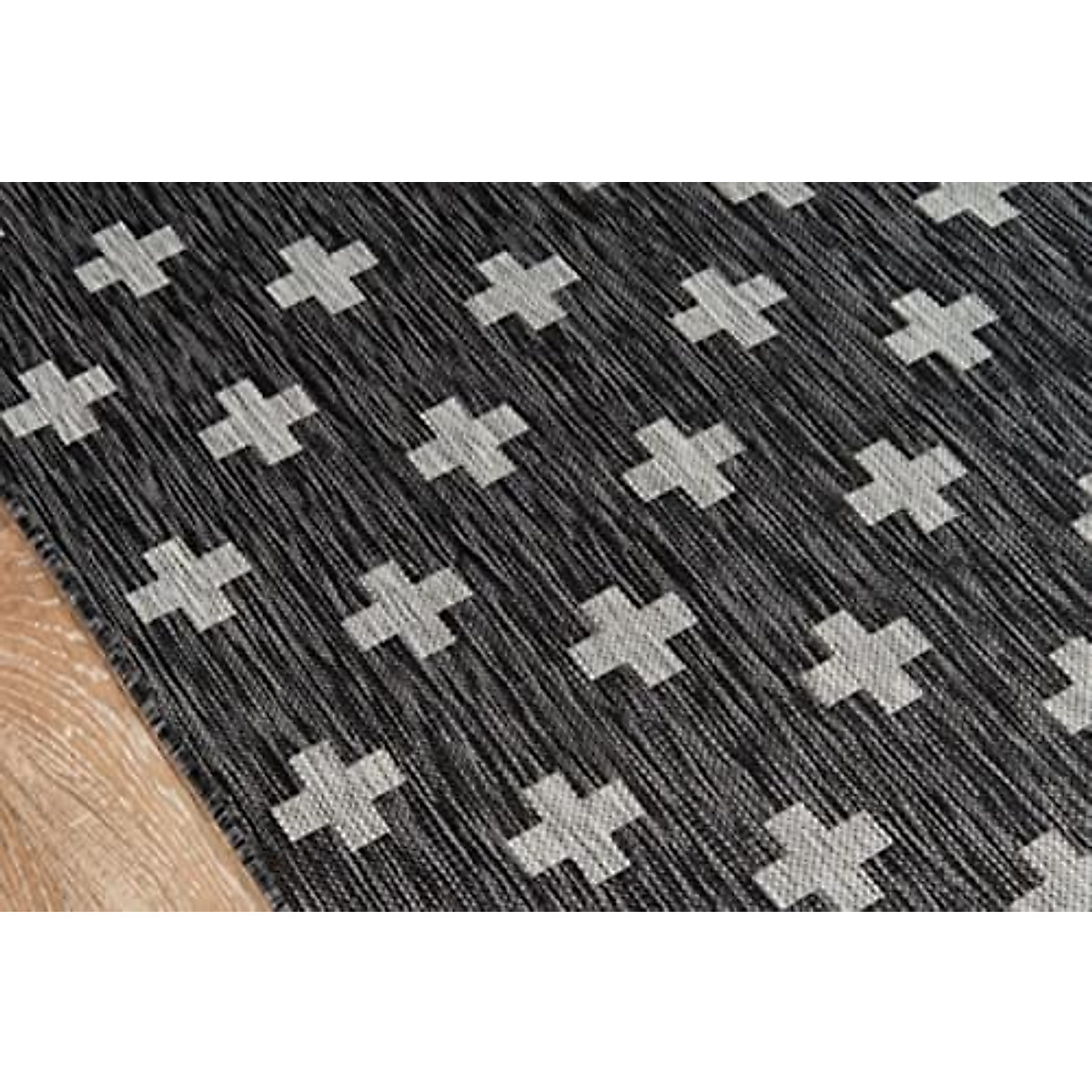 Novogratz by Momeni Villa Collection Umbria Indoor/Outdoor Area Rug, Charcoal, 3'3" x 5'0" Size Mat for Living Room, Bedroom, Dining Room, Nursery, Hallways, and Home Office