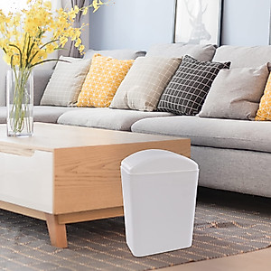 Begale 1-Pack 4.5 Gallon Plastic Swing Trash Can, Swing Lid Waste Can, White