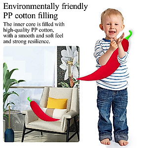 AUCOOMA Pepper Plush Toy Stuffed Chili Pepper Pillow Soft Gifts Doll for Kid 23.6" Red