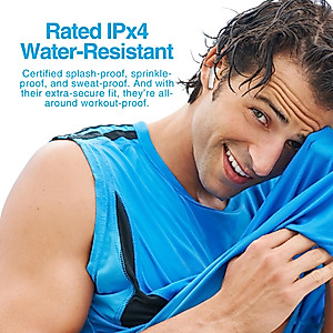 Naztech Xpods PRO - True Wireless Noise Cancelling Earbuds w/Touch Control, IPX4 Water-Resistant, HD Sound, Secure Fit for Sports, Gym Workouts & More, Includes Wireless Charging Case - White