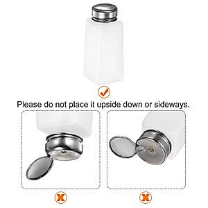 HARFINGTON 3pcs Solvent Alcohol Dispensers 250ml(8.5oz) Push Down Liquid Dispenser Pump with Sealing Stainless Steel Lid for Acetone Cleanser Polish Remover, White