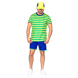 Costume Agent Bel Air Prince Green Shirt, Shorts and Hat Halloween Costume Cosplay