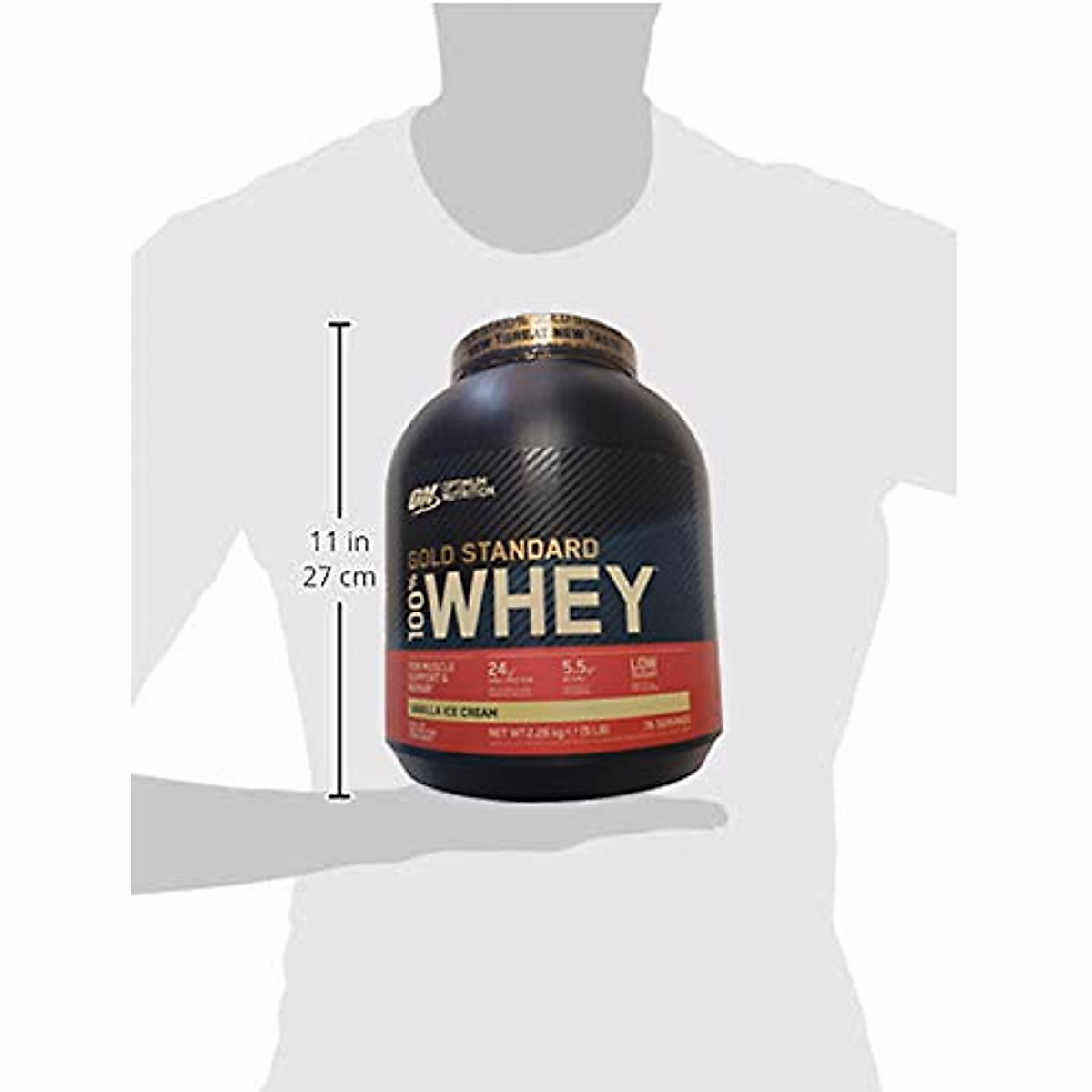 Optimum Nutrition Gold Standard Whey Vanilla Ice Cream -- 5 lbs