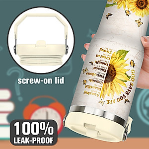 soeufnwhf Christian Gifts for Women, Inspirational Religious Gifts, Sunflower 30 oz Christian Tumbler with Handle Stainless Steel Insulated Bible Faith Cups Mugs Water Bottle