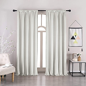nanbowang Bleach White Velvet Curtains 84 Inches Long Soft Curtains Rod Pocket Thermal Insulated Curtains Window Treatment for Bedroom Light Filtering Curtains Set of 2 Panels