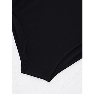 Aislor Girls' Ballet Dance Leotard Sleeveless Mesh Patchwork Criss Cross Back Unitards Gymnastic Jumpsuit Activewear Red&Black 14 Years