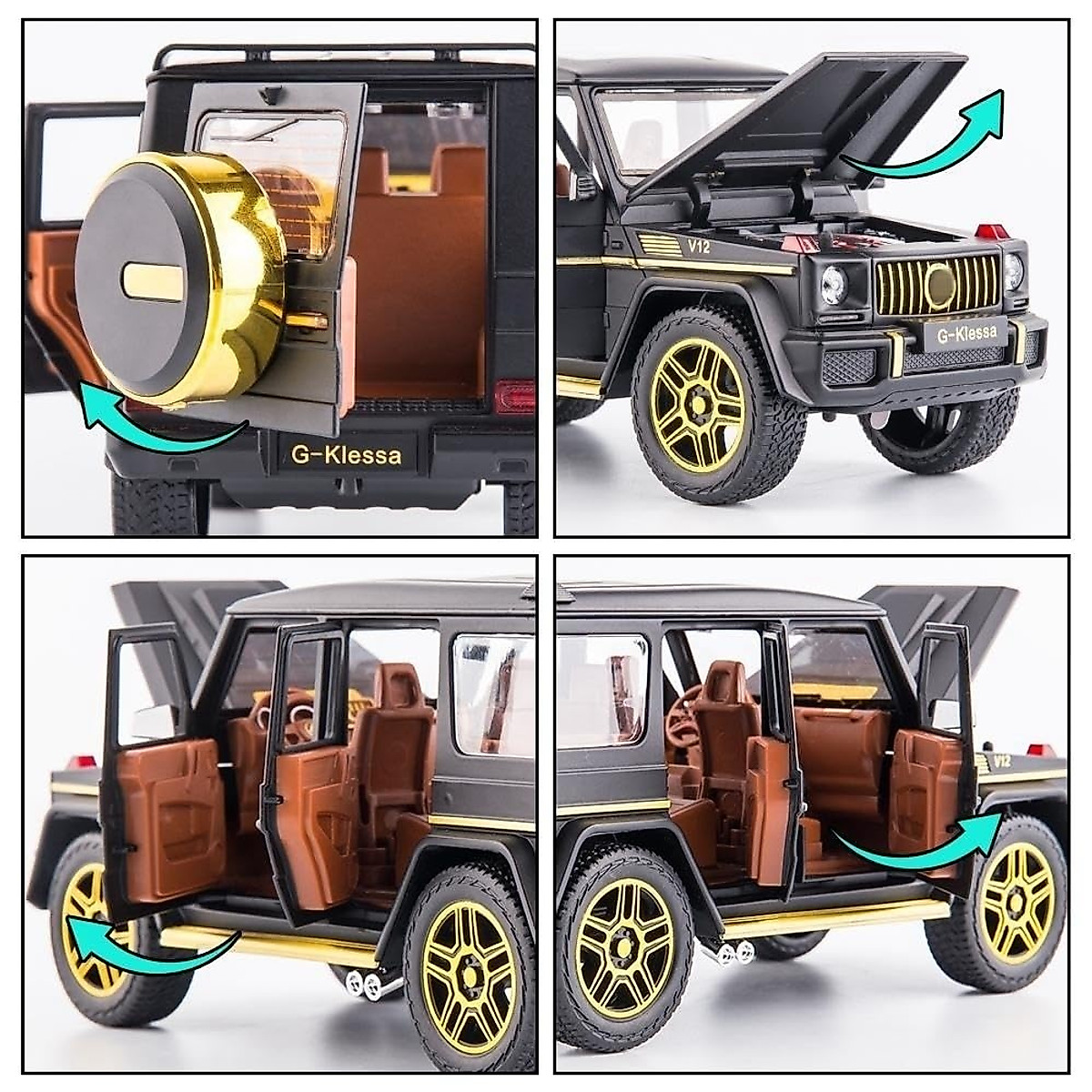 BDTCTK 1/24 Benz G63 AMG Model Car, Zinc Alloy Pull Back Toy car with Sound and Light for Kids Boy Girl Gift (Pink)