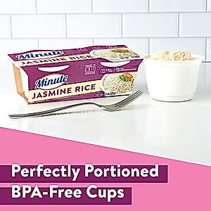 Minute Ready-to-Serve Jasmine Rice, Microwavable Rice Cups, 4.4-Ounce Cups, 2 Count, (Pack of 8)
