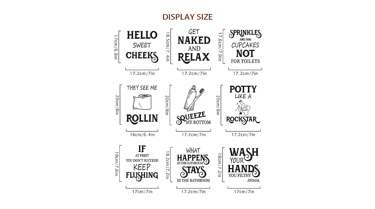 Funny Vintage Bathroom Wall Decor Sign Stickers