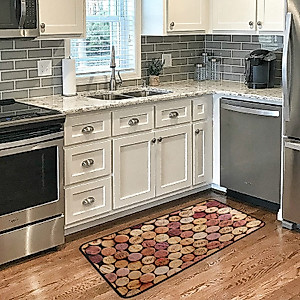 Kitchen Rug Wine Cork Bathroom Area Floor Mat Washable Non-Slip Bath Carpet Doormat 39x20 inch