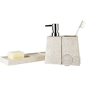 Haibing Shower Dispenser Soap Dispenser Bathroom Accessories Set,3 Piece Bath Set Collection Includes Soap/Lotion Dispenser,Tray and Tumbler 350ml/11.8in Lotion Bottle Liquid Soap Dispenser