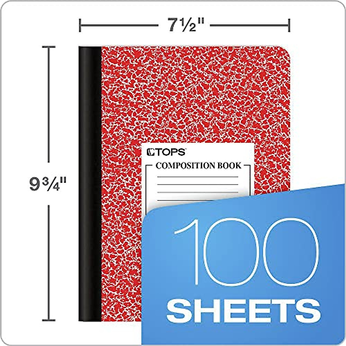 TOP63794 - Tops Composition Book w/Hard Cover 7-1/2 x 9-3/4 in (Color May Vary) (1 Book)