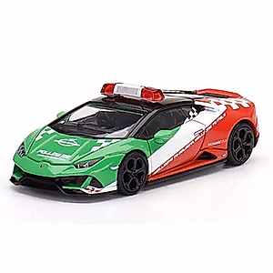 True Scale Miniatures Model Car Compatible for Lamborghini Huracán EVO Bologna Airport 2020 Follow-Me Car 1/64 Diecast Model Car MGT00193