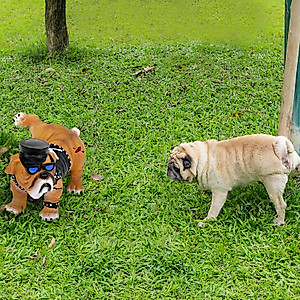 Peeing Dog Statue, Badass Tough Guy Bulldog Dog Ornaments with Glasses, Resin Desktop Crafts Decoration Gift for Children Family