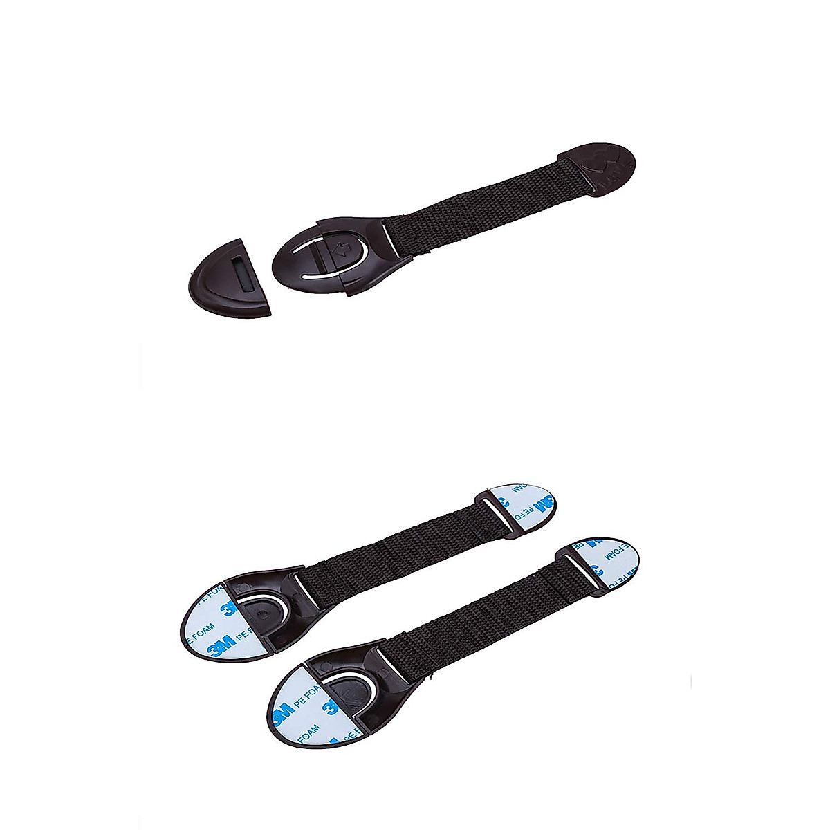 Chironal 10pcs/set Child Safety Lock Security Protector Drawer Door Cabinet Lock Plastic Protection Kids Safety Door Lock (Cloth belt lock Dark brown)