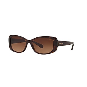 Coach HC8168 Sunglasses, Dark Tortoise/Brown Gradient, 56 mm