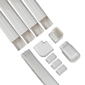 Forestchill 4" W x 16.5ft L Decorative PVC Line Set Cover Kit, Tubing Covers for Mini Split Air Conditioner, Heat Pump System and Central AC