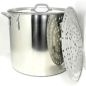 Stock Pot Stainless Steel 100 QT Steamer Brew Vaporera Tamalera for Tamales (25gallons)