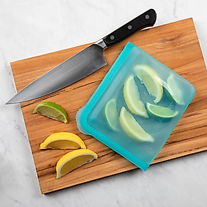 ProKeeper Dual-Zipper 100% Silicone Sandwich Bag, Teal - Reusable and Durable Food Storage Bag