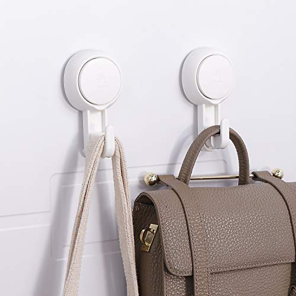 Teletrogy 4 Pack Shower Suction Hooks and 2 Pack Upgraded Heavy Duty Nano Adhesive Shower Razor Holder for Bathroom Kitchen Towel Loofah Bundle