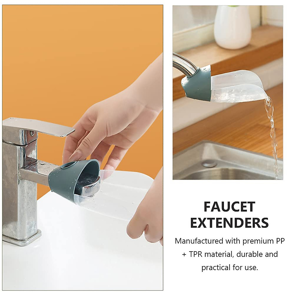 DOITOOL 4pcs Faucet Extender Children Faucet Extension Faucet Baby Guide Sink Extender Long Water Hand Washing Device Water Diverter for Bathroom Sink 4 Colors