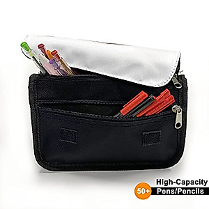 Ambesonne English Bulldog Pencil Case, Sad Animal, Fabric Pen Pencil Bag with Double Zipper, 8.5" x 5.5", Cream Brown