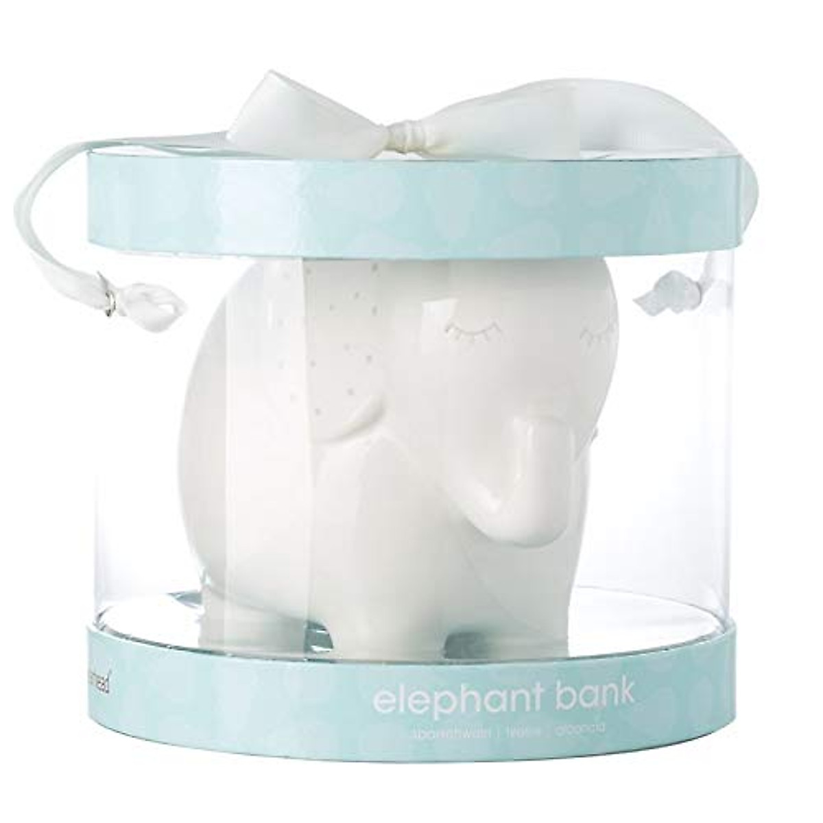 Pearhead Ceramic Elephant Bank, Gender-Neutral Baby Boy or Baby Girl Nursery Décor, Money Bank, Baby Keepsake, White