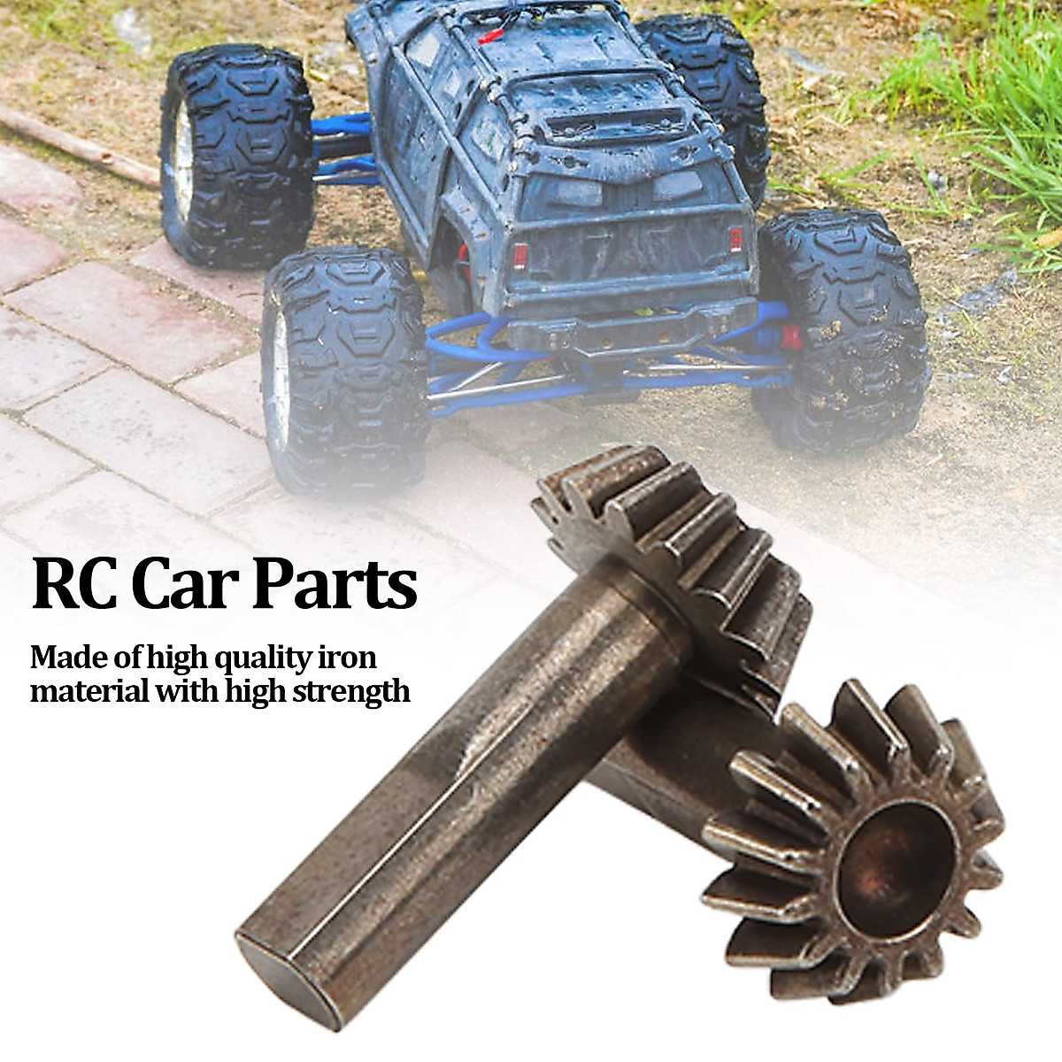 2pcs RC Bevel Gear, Iron Bevel Gear RC Car Parts for WLtoys 1/10 104001 RC Car Crawler