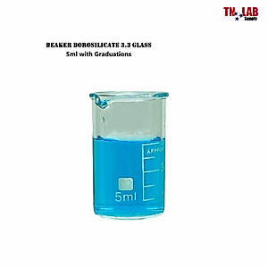 TN LAB Beaker Borosilicate Glass with Graduations 5ml 6-Pack