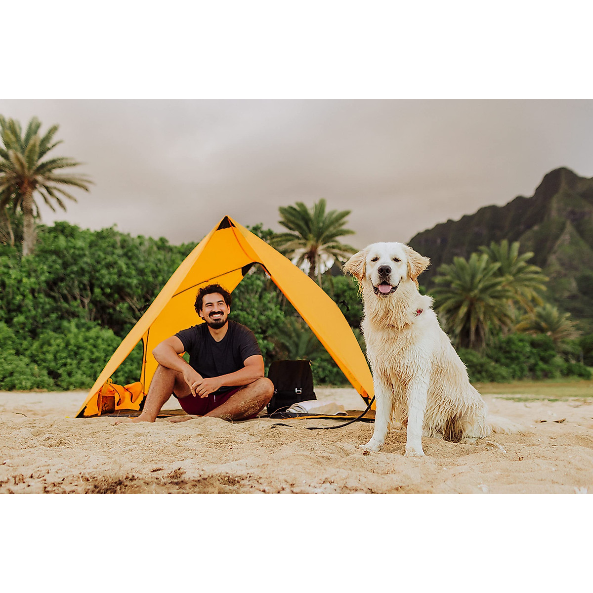 ONIVA - a Picnic Time brand - Pismo A-Frame Beach Tent - Pop Up Tent - Beach Shade, (Light Orange)