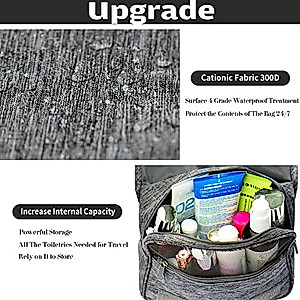 Hanging Toiletry Bag Large Capacity Men and Women Waterproof Travel Cosmetic Bag Bathroom Storage Bag (Grey)